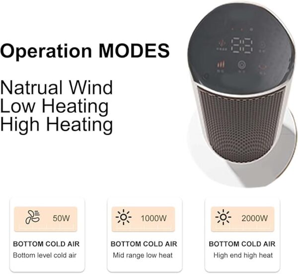 Fan Heaters Electric Tower Heater with Adjustable Thermostat