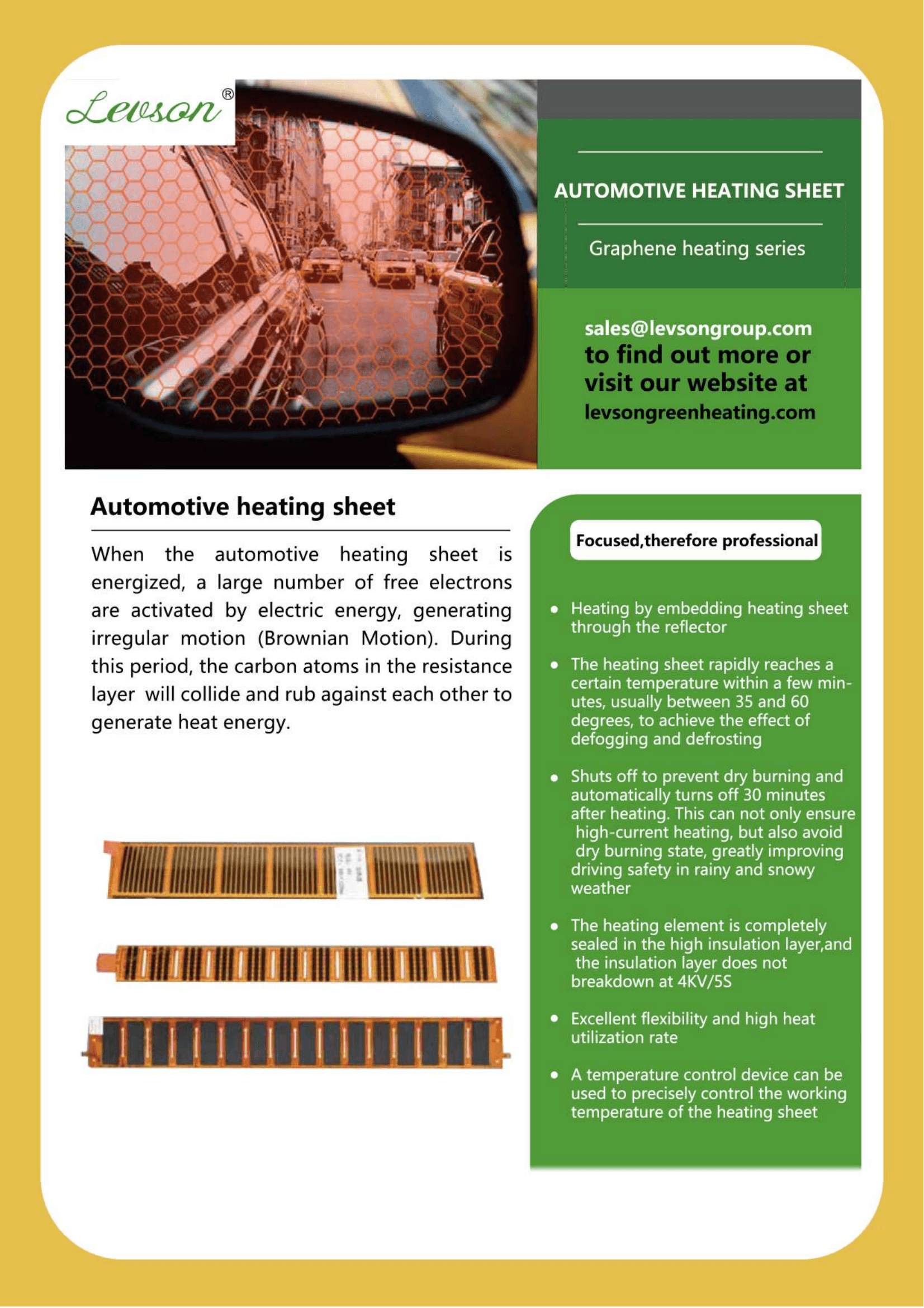 Automotive heating sheet