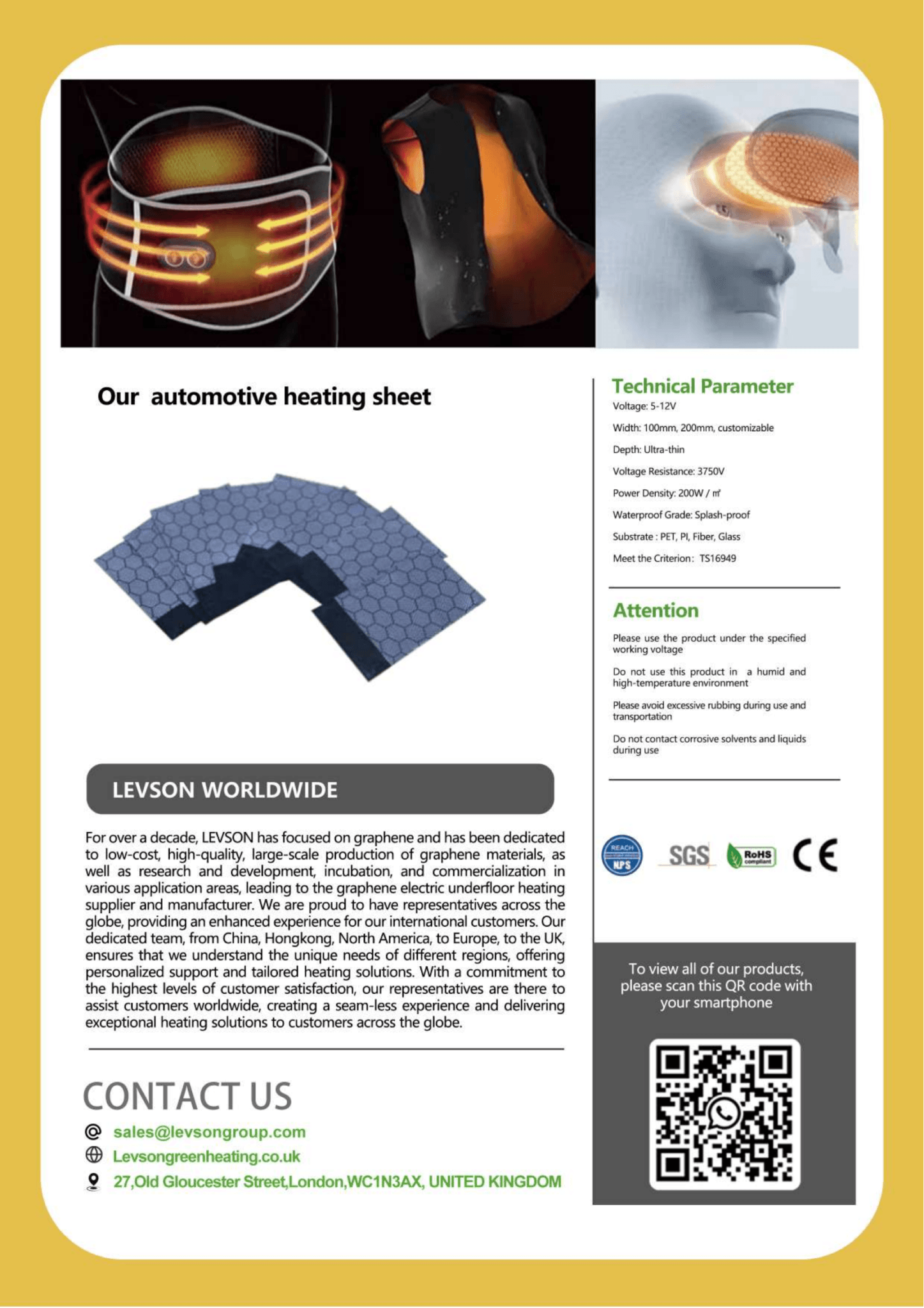 Automotive heating sheet